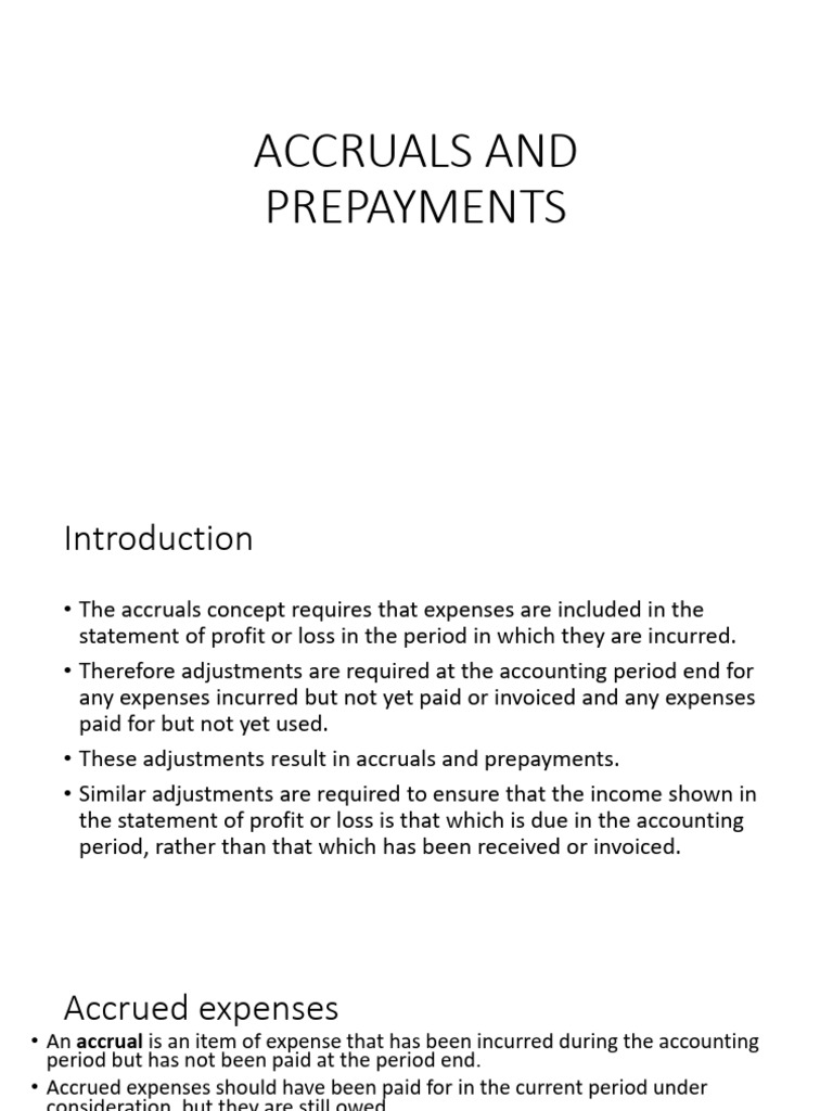 Accruals and Prepayments | PDF | Debits And Credits | Accrual