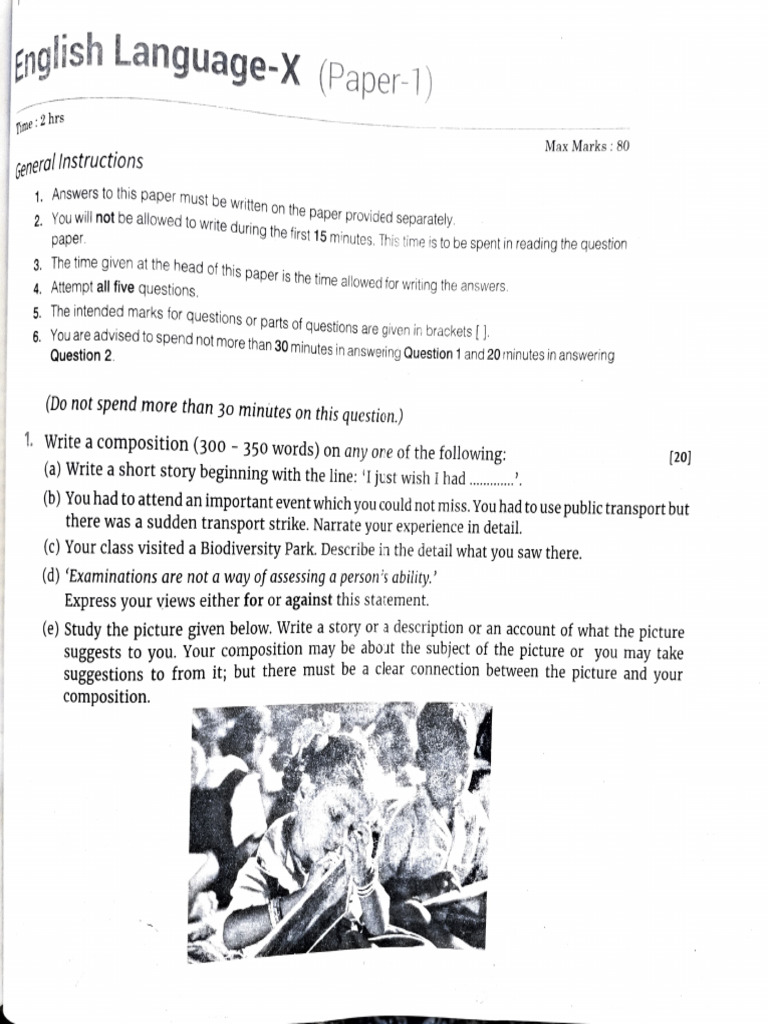English Language Exam Paper 1 Guide | PDF