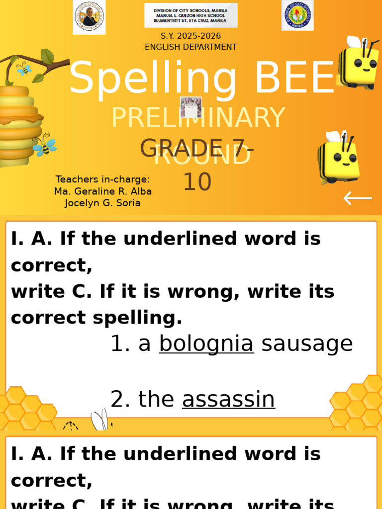 2025 Spelling Bee (Preliminary Round) | PDF | Languages | Foreign ...