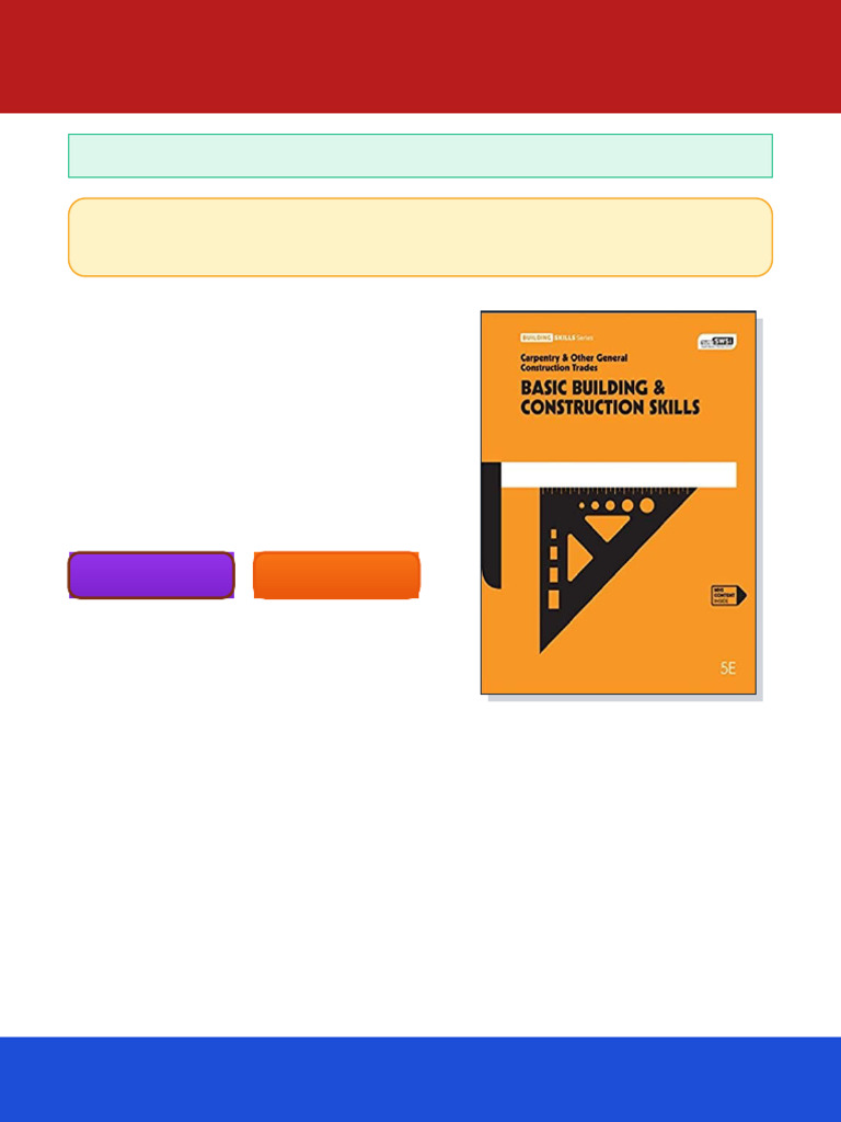 (Original PDF) Basic Building and Construction Skills 5th Australia ...