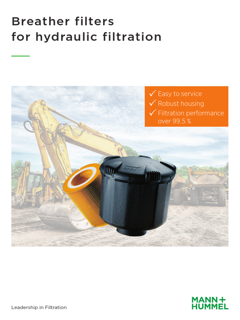 Hydraulic Breather Filters Overview | PDF | Filtration | Gas Technologies