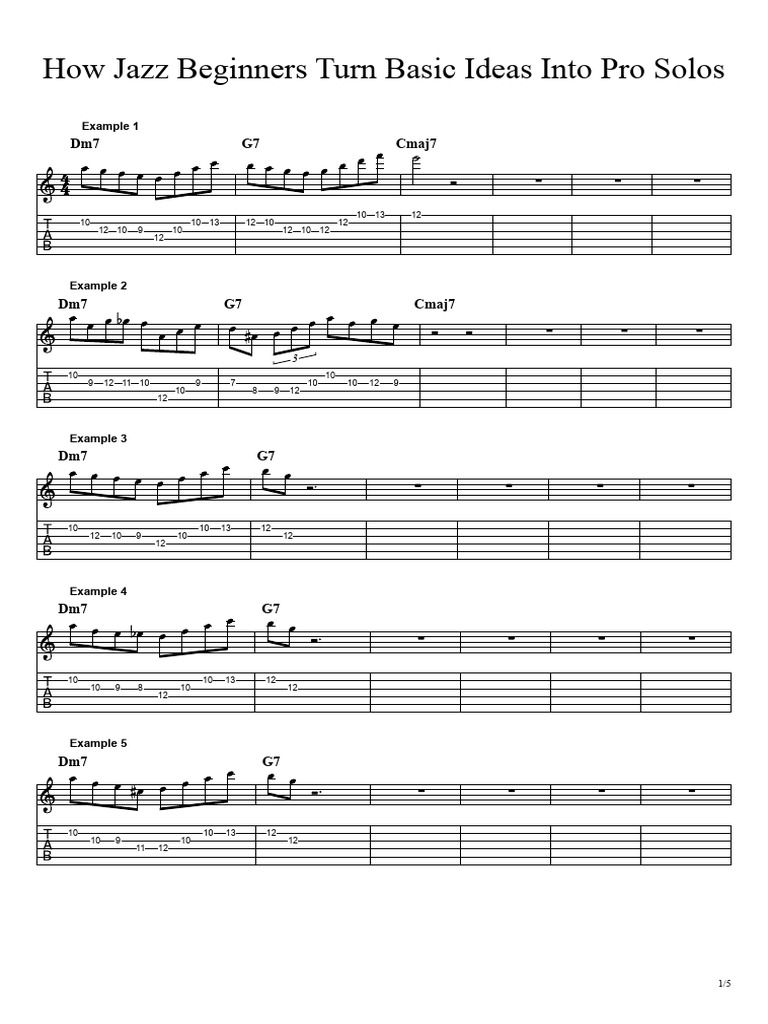 How Jazz Beginners Turn Basic Ideas Into Pro Solos | PDF