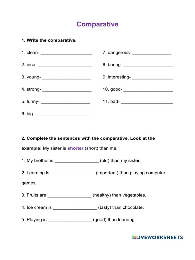 Comp Adjectives | PDF
