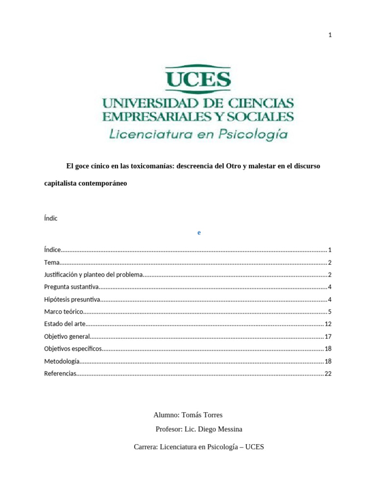 Segunda Entrega - Proyecto de Investigacion Final - Tomás Torres | PDF ...