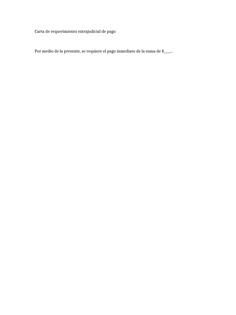 Carta Requerimiento Cobro | PDF