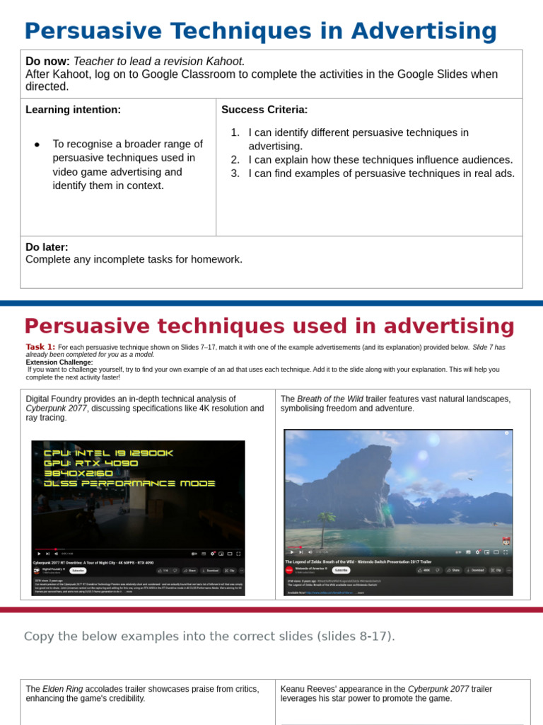 Lesson 2 - Persuasive Techniques in Advertising | PDF | Advertising ...