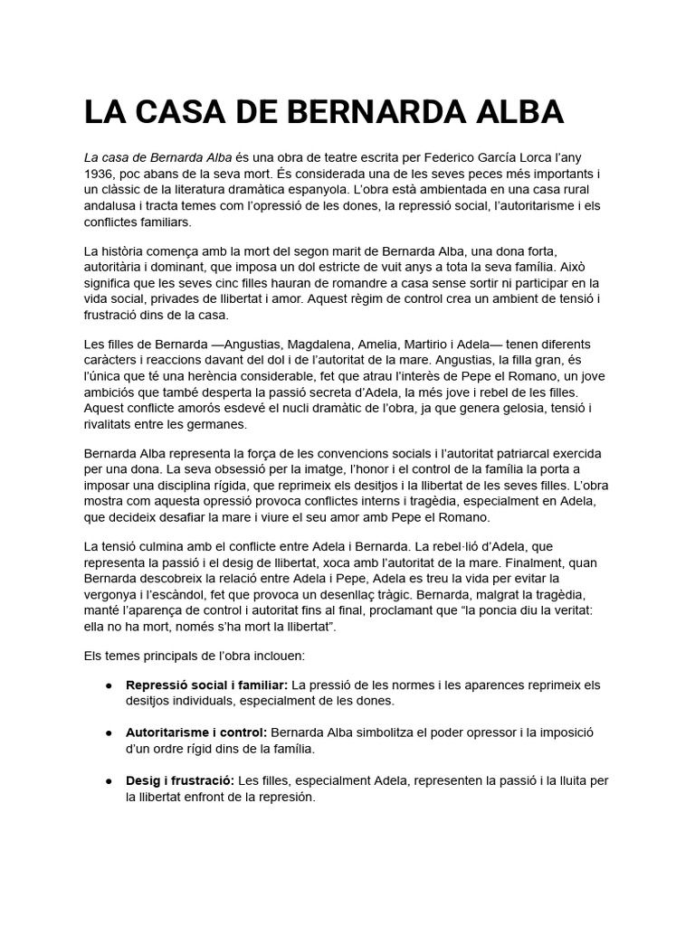 La Casa de Bernarda Alba | PDF