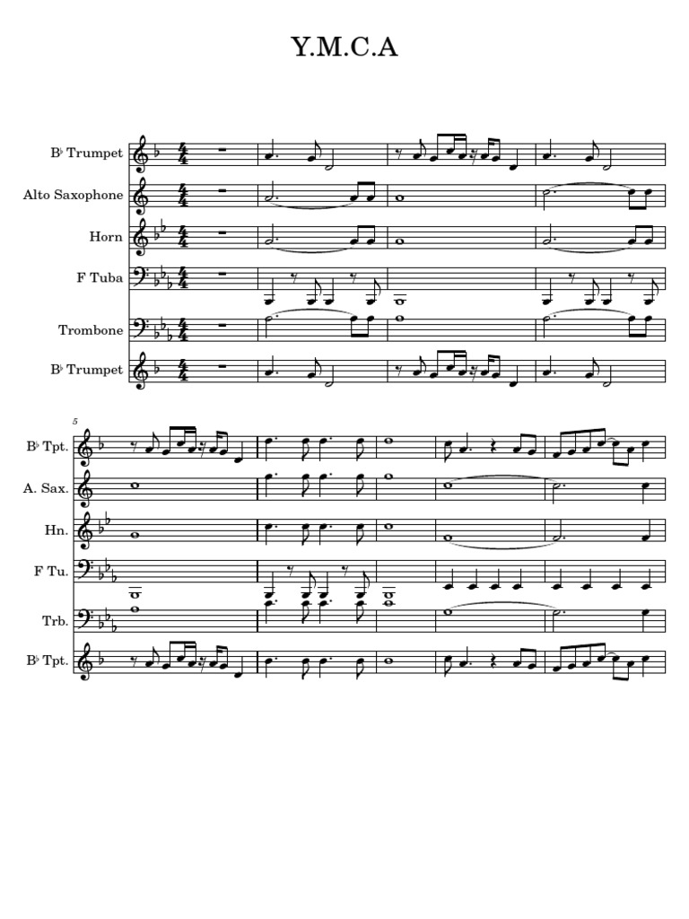 Y.M.C.A. Sheet Music Arrangement | PDF | Music Production | Jazz