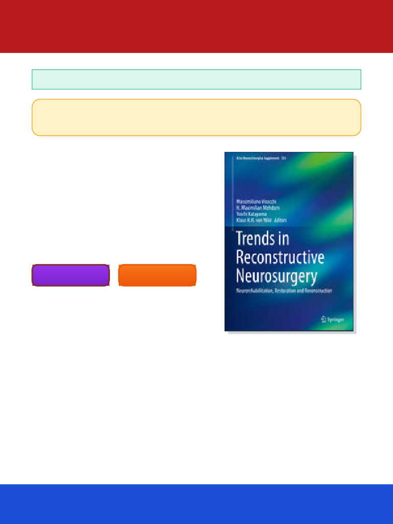 Trends in Reconstructive Neurosurgery Neurorehabilitation Restoration ...