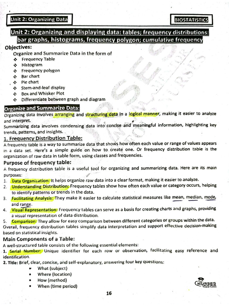 Biostatistics Unit 2 Book | PDF
