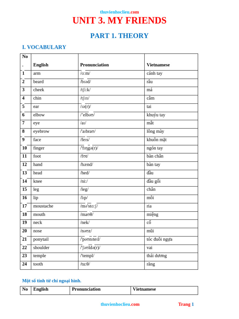 Bai Tap Tang Cuong Anh 6 Global Unit 3 MY FRIENDS | PDF