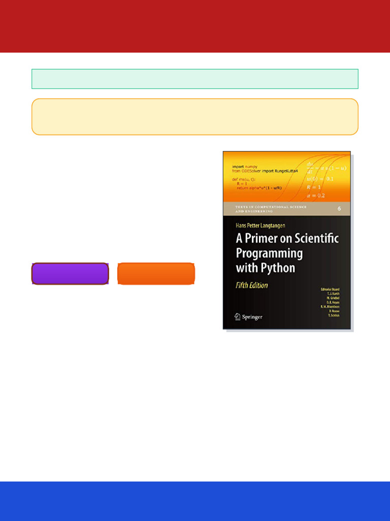 A Primer on Scientific Programming with Python Texts in Computational ...