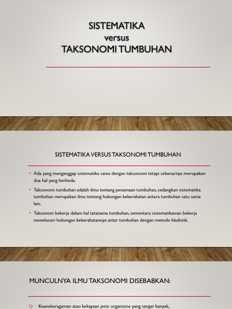 Perbedaan Taksonomi dan Sistematika Tumbuhan | PDF