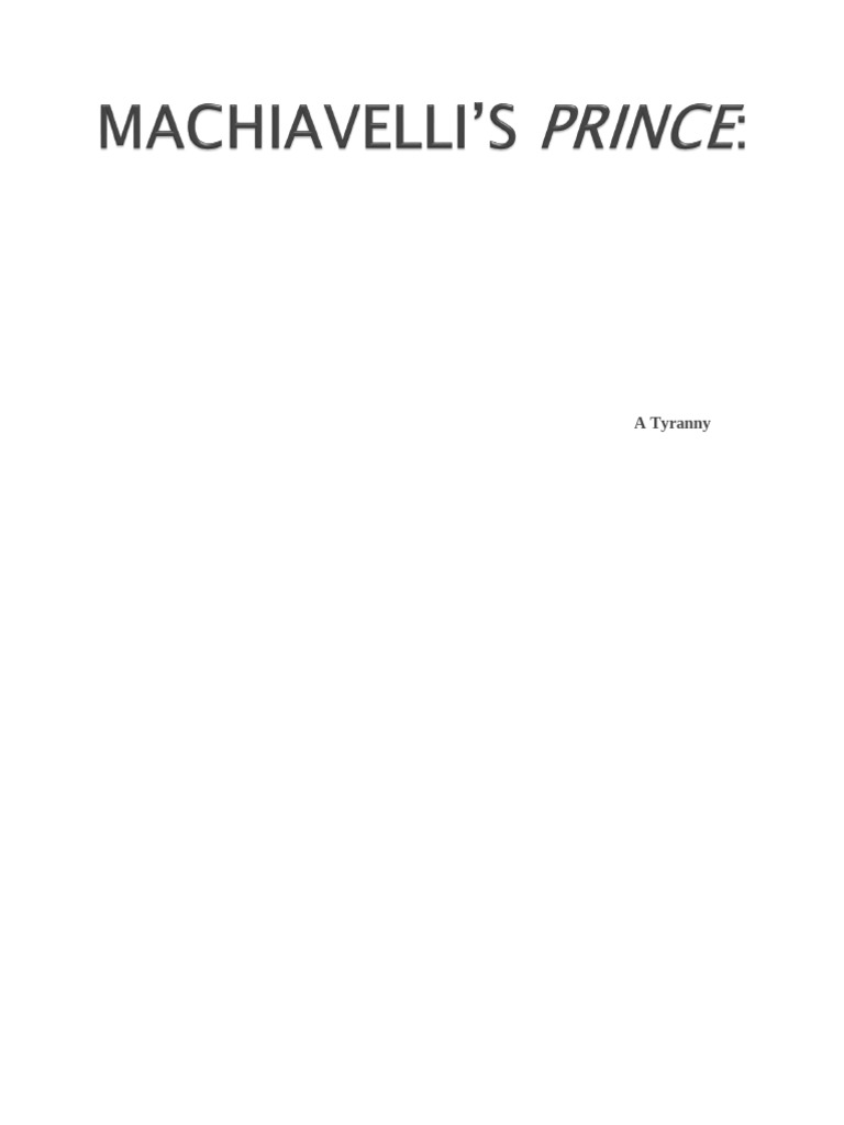 Machiavellis Prince | PDF | The Prince