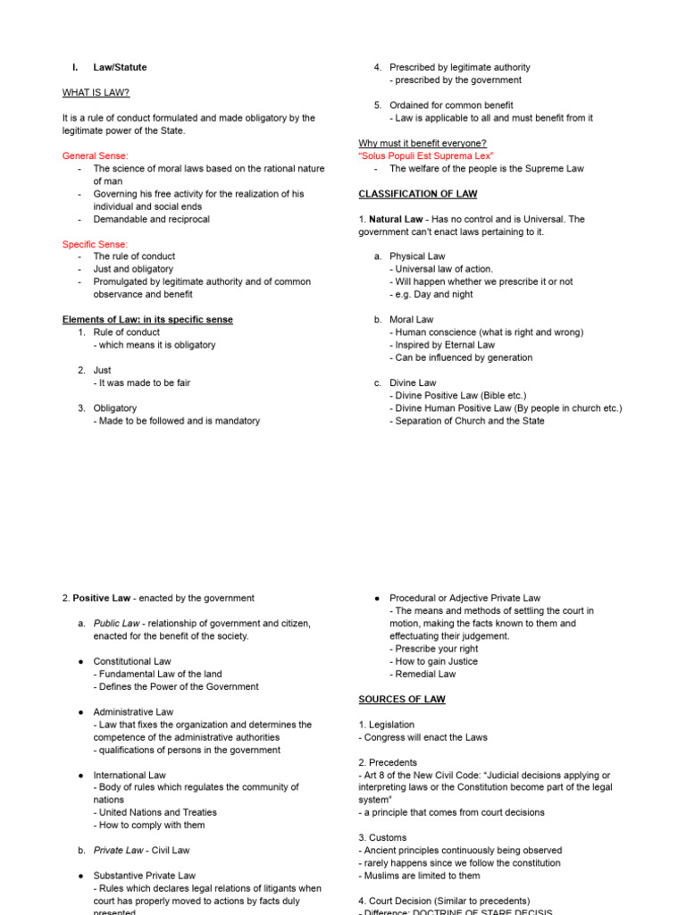 StatCon- Chapter 1 Reviewer - PPT & Syllabus (1) | PDF | Precedent ...