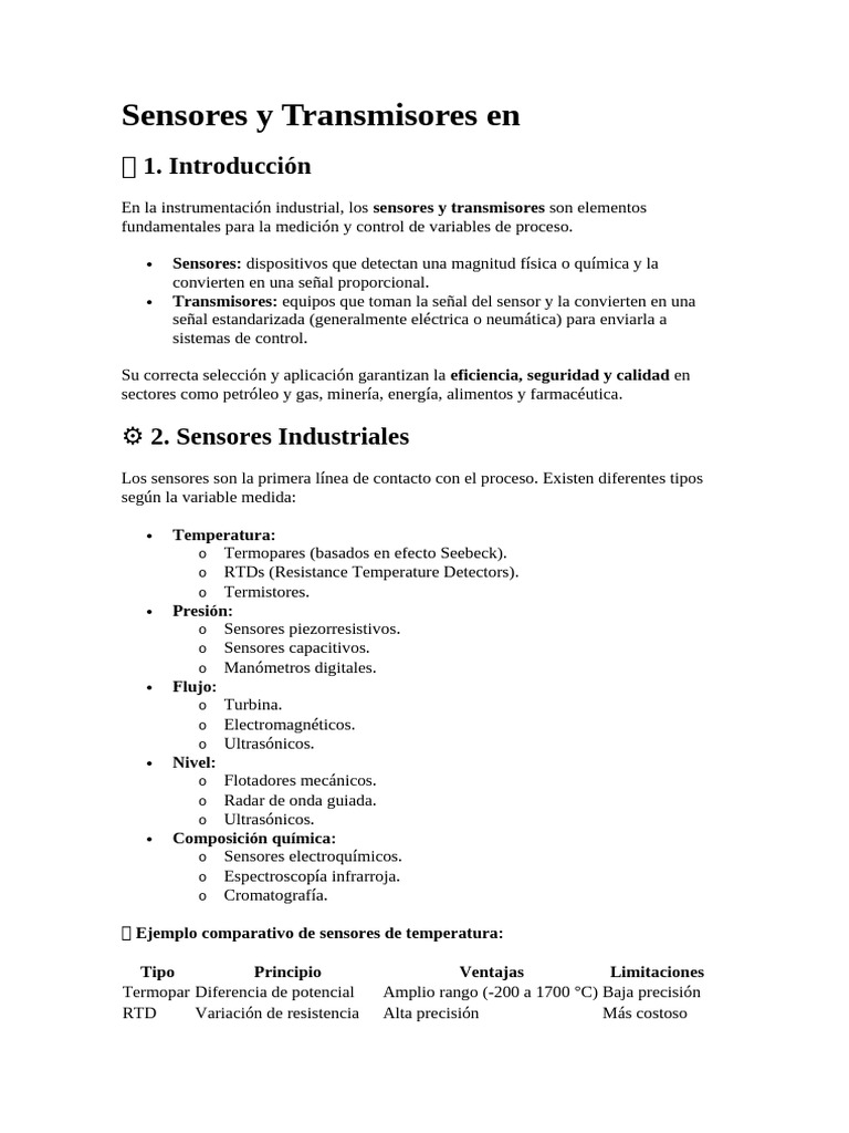 Sensores y Transmisores | PDF | Sensor | Par termoeléctrico
