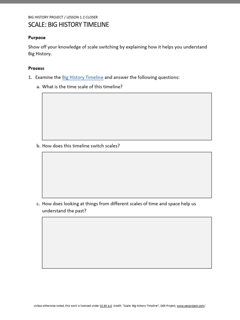 BHP 126 Closer Scale Big History Timeline | PDF