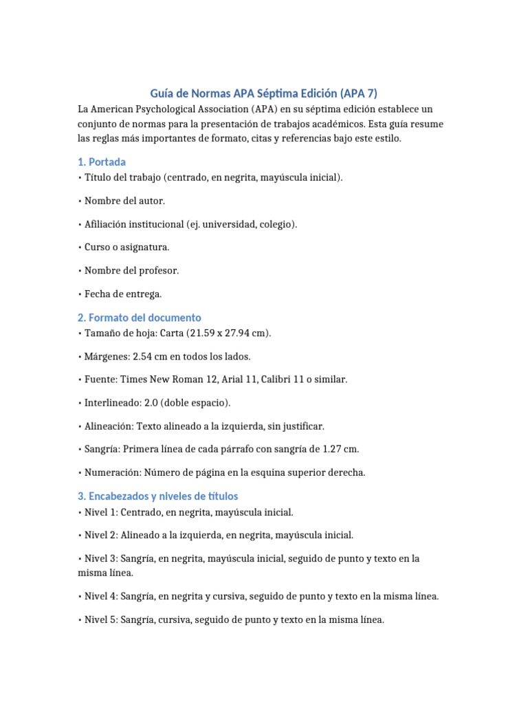 Guia Estructurada APA7 | PDF