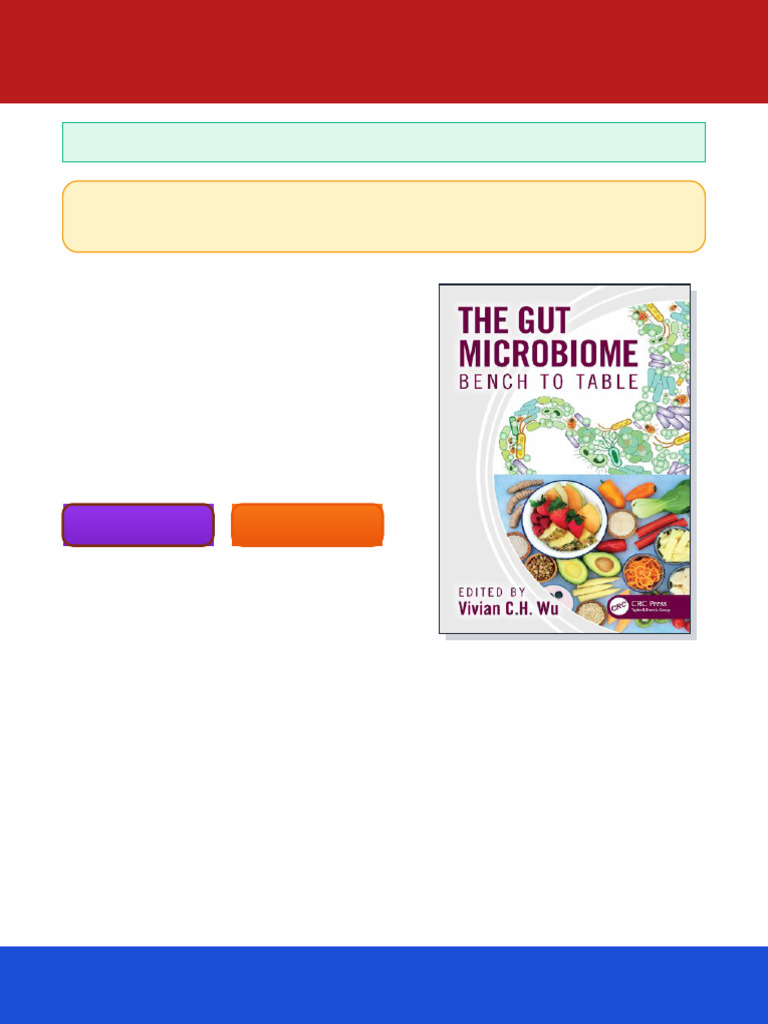 The Gut Microbiome Bench to Table 1st Edition Vivian C H Wu ebook fully ...