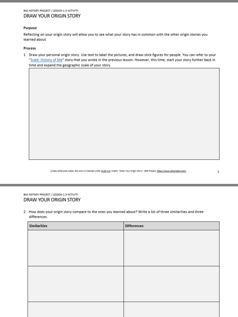BHP 1.3.3a Activity Draw Your Origin Story | PDF