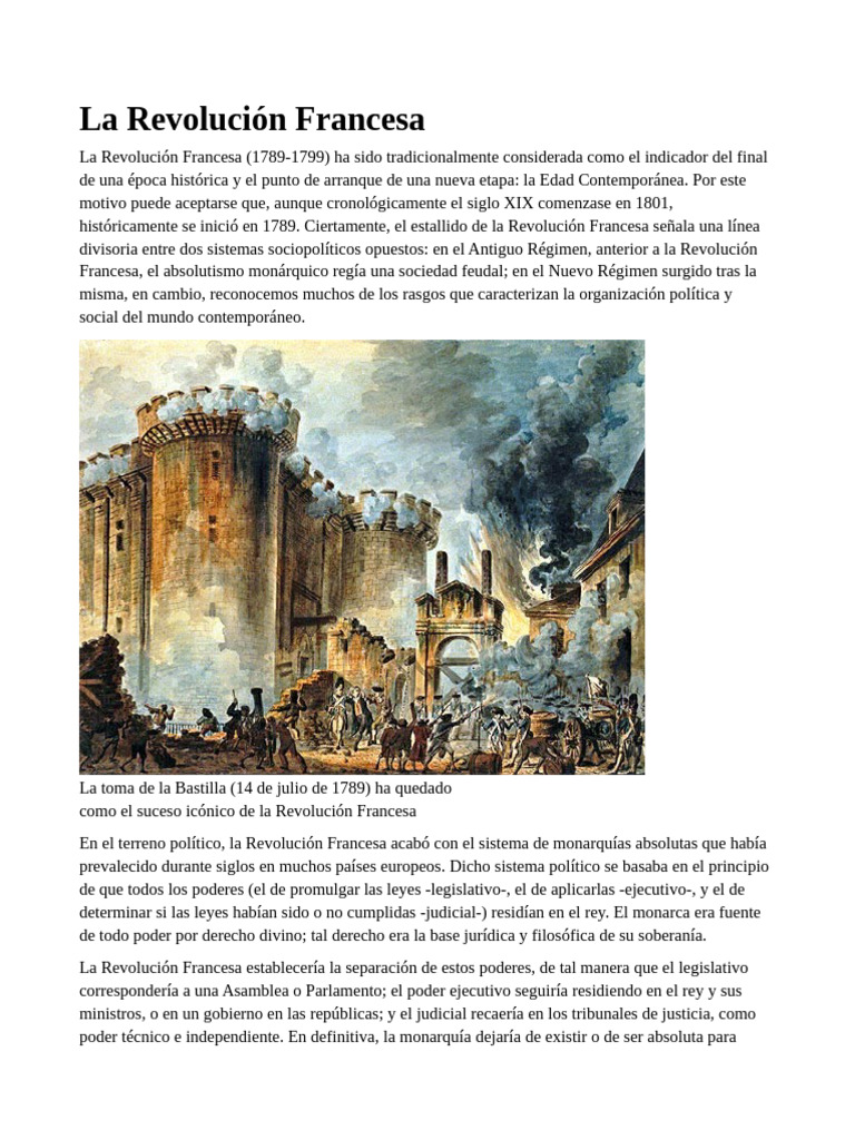 La Revolución Francesa | PDF | Reino del terror | revolución Francesa