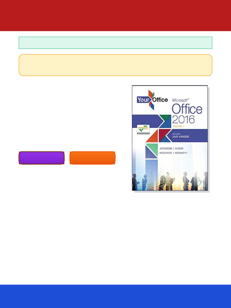 (Original PDF) Your Office Microsoft Office 2016 Volume 1 (Your Office ...