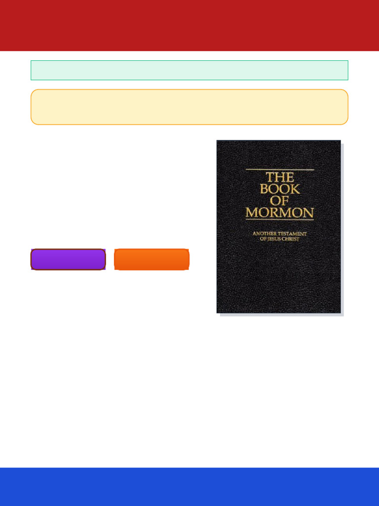 The Book of Mormon Another Testament of Jesus Christ 2013 Edition ...