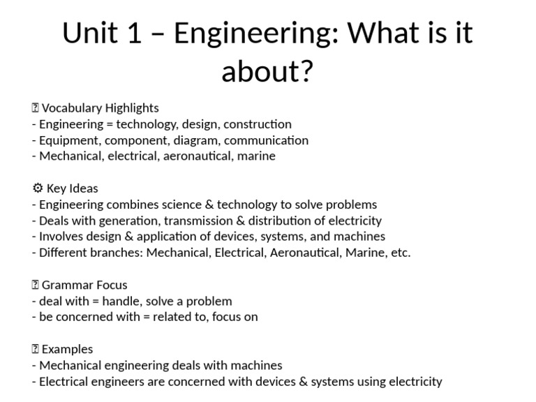 Unit1_Engineering_Summary | PDF
