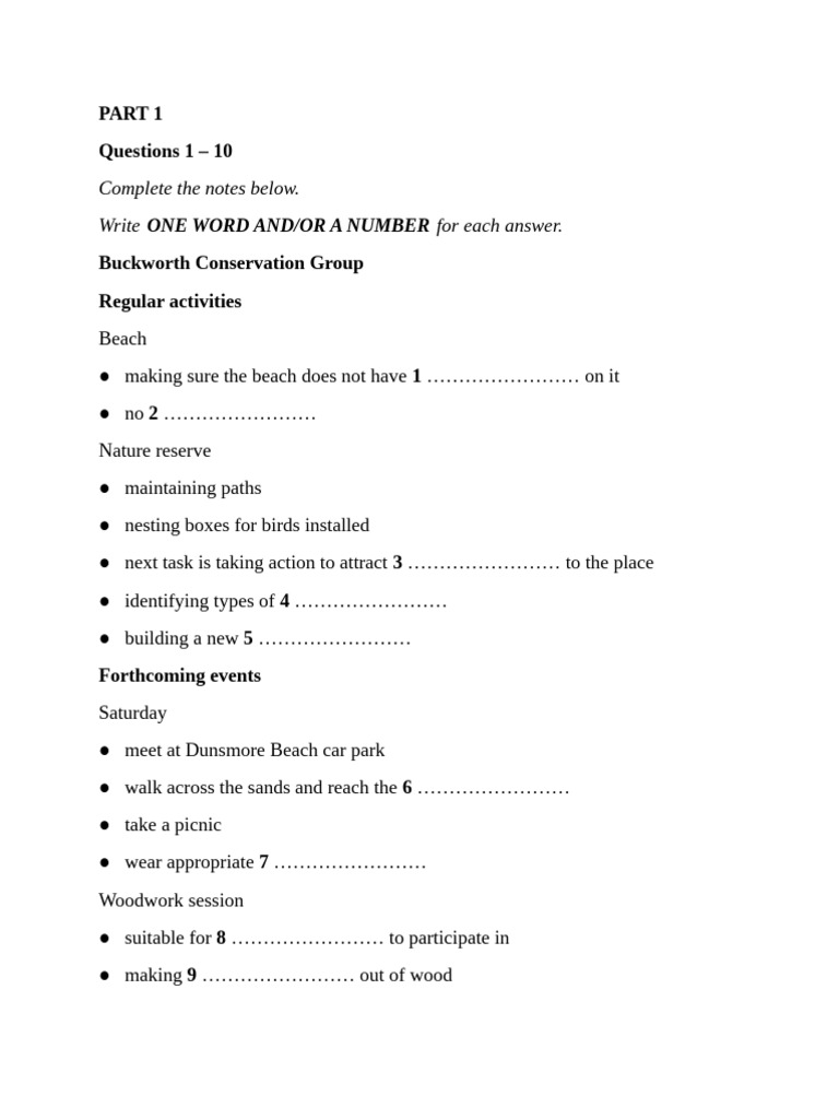 Buckworth Conservation Group Activities | PDF