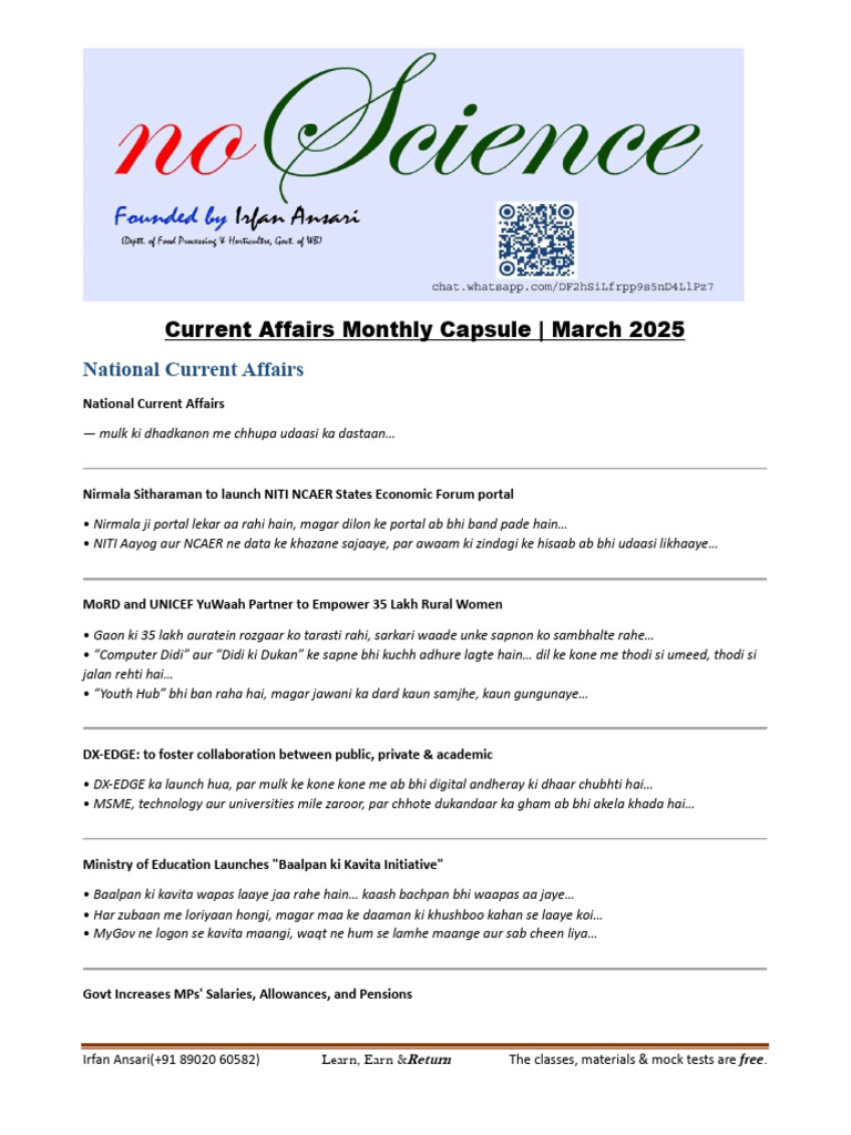 Sad National Current Affair - March 2025 | PDF