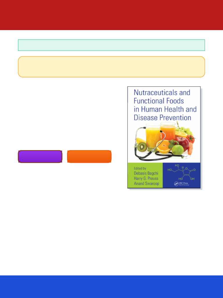 Nutraceuticals and Functional Foods in Human Health and Disease Prevention 1st Edition Debasis ...