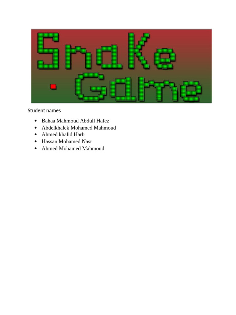 Snake Game | PDF | Computer Science | Software Engineering