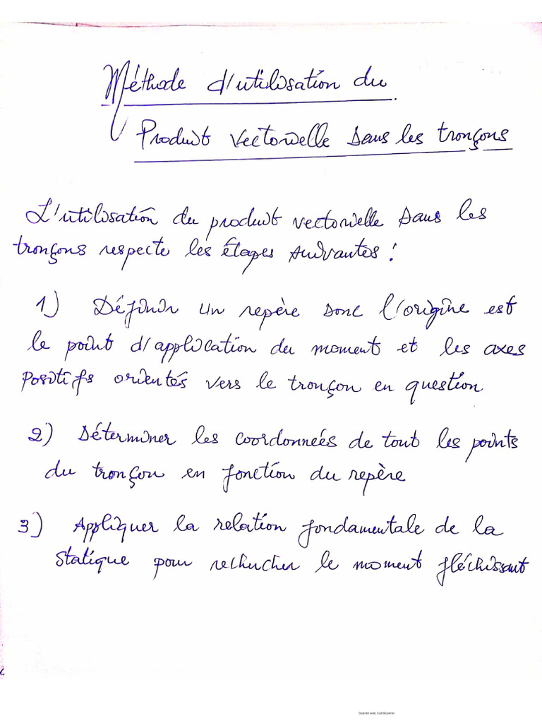 Méthode D'utilisation Du Produit Vectorielle Dans Les Tronçons | PDF