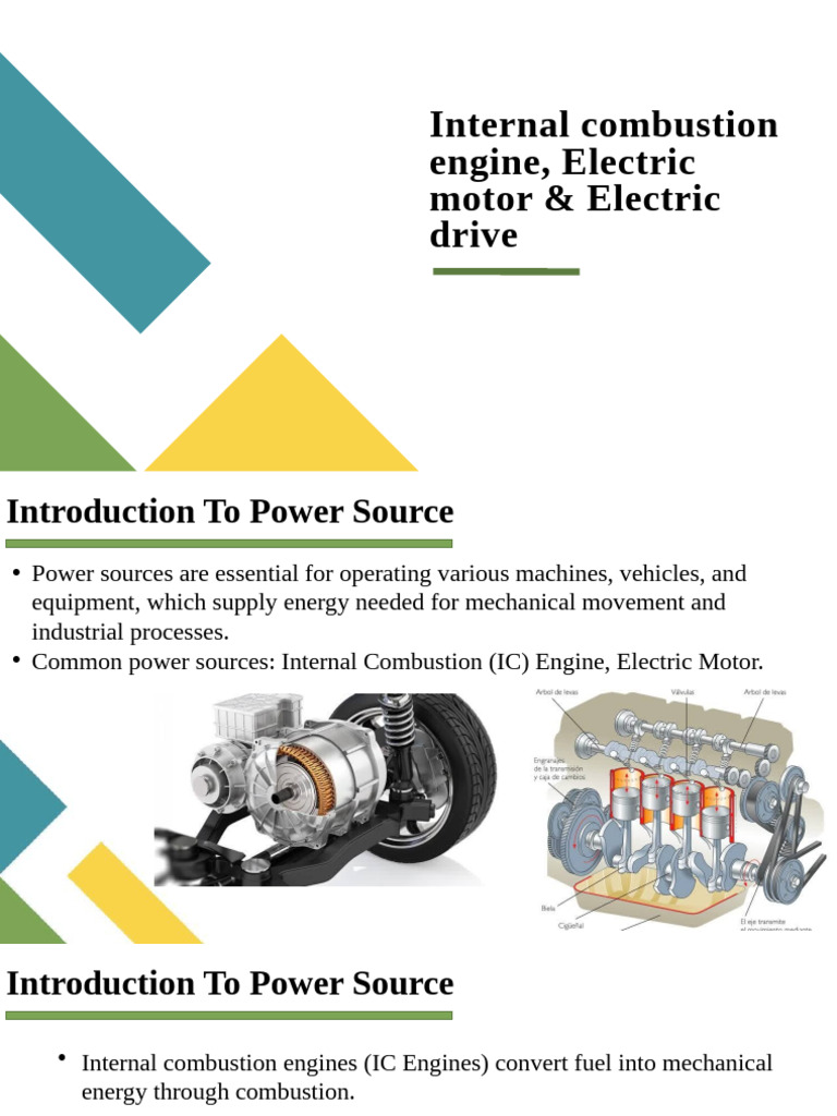 Power Sources: IC Engines vs. Electric Motors | PDF | Internal ...