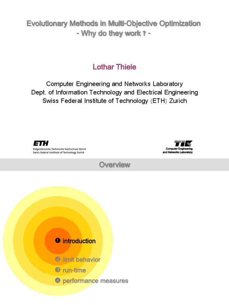 Evolutionary Methods in Multi-Objective Optimization - Why Do They Work ? | Download Free PDF ...