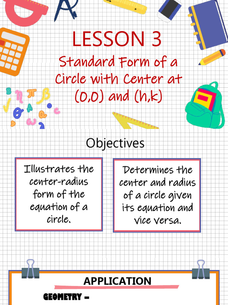 Circle Equation: Center & Radius Guide | PDF | Circle | Orbit