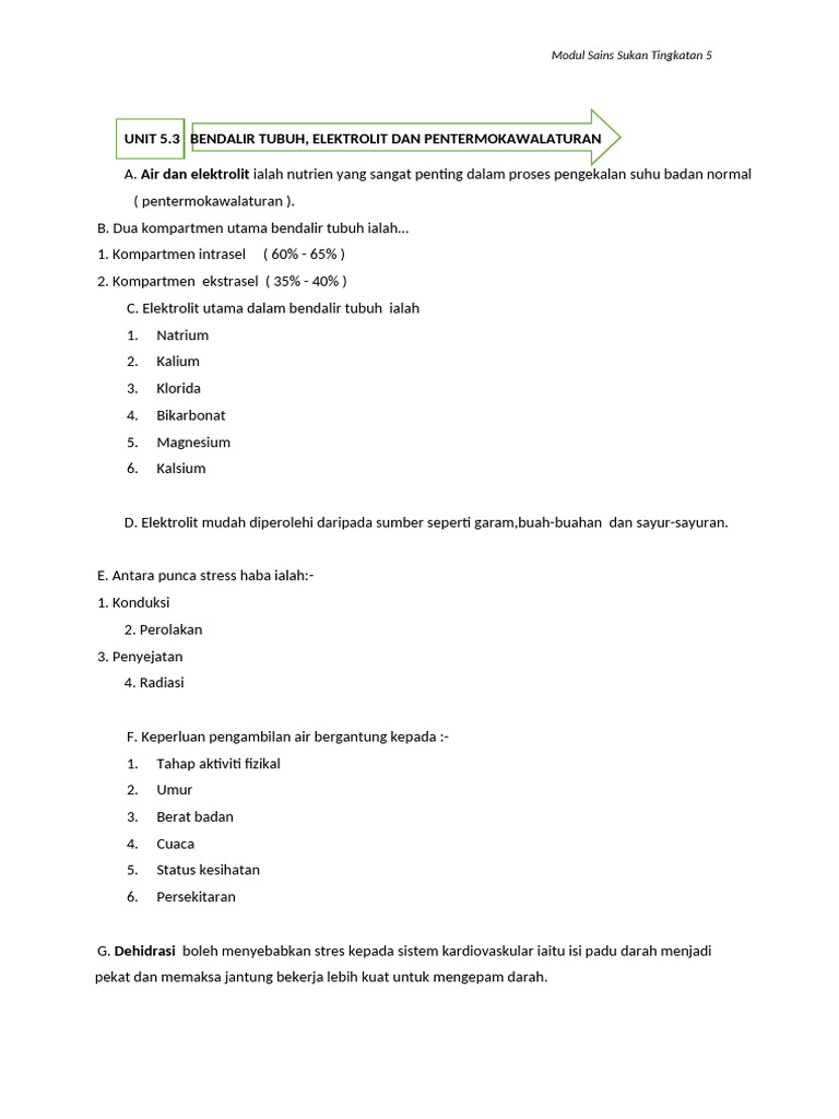 5.3 Bendalir Tubuh, Elektrolit, & Pentermokawalaturan | PDF