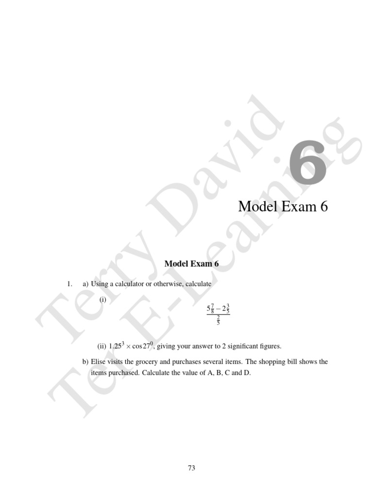 Model Exam 6 (Terry David) | PDF | Business | Economies