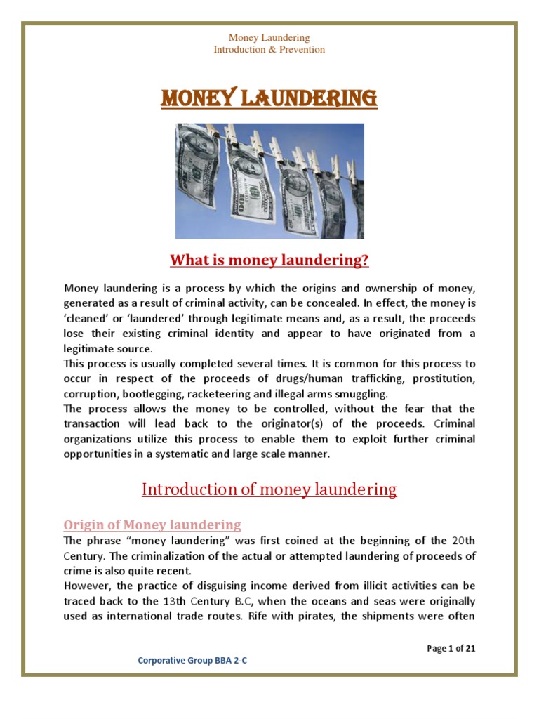 What Is Money Laundering? | PDF | Financial Action Task Force On Money ...