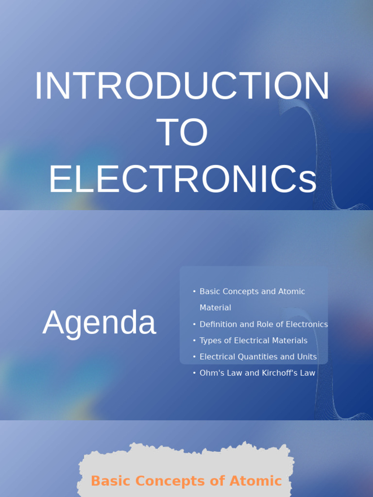 Introduction to Electronics Concepts | PDF | Electrical Resistivity And ...