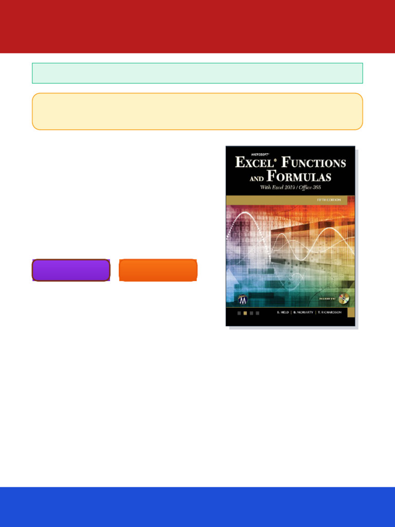 Microsoft Excel Functions and Formulas with Excel 2019 Office 365 5th ...