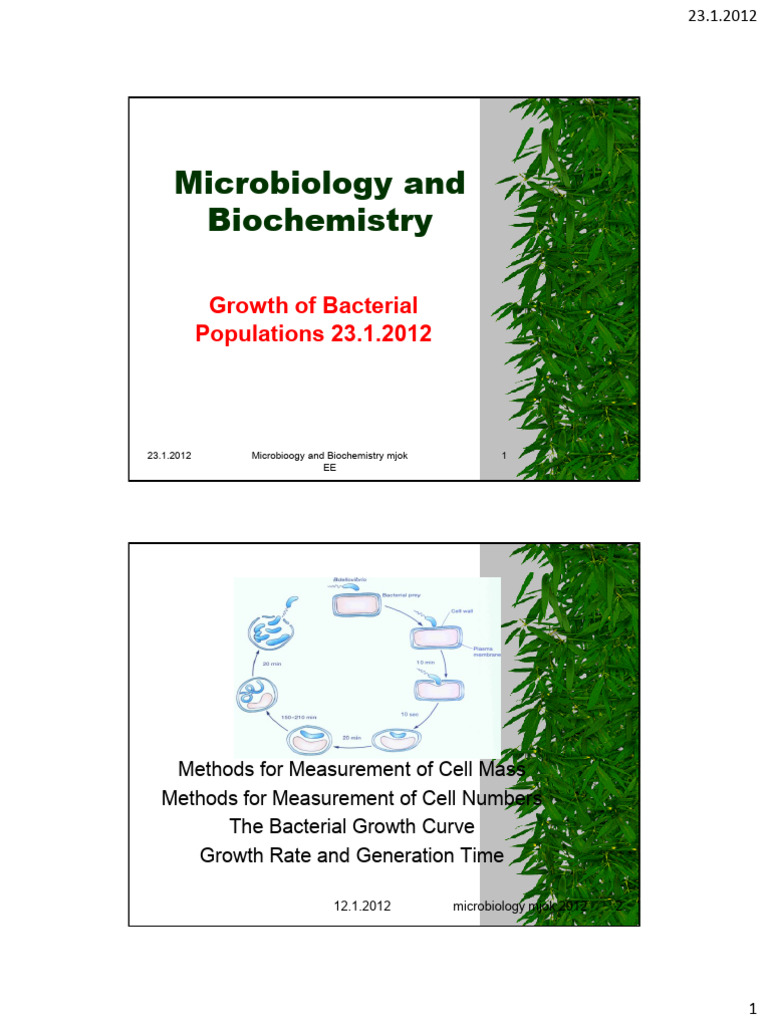 Growth of Bacterial Populations | PDF | Streptococcus | Bacteria
