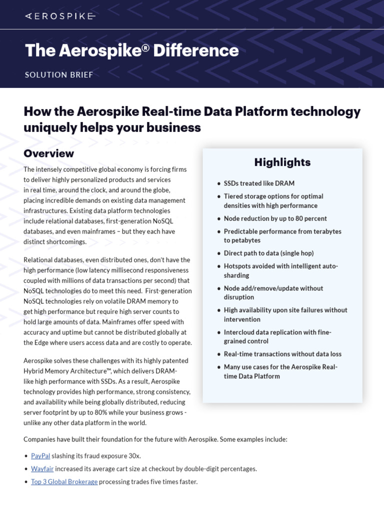 2.Aerospike Solution Brief Aerospike-Difference | PDF | Solid State ...