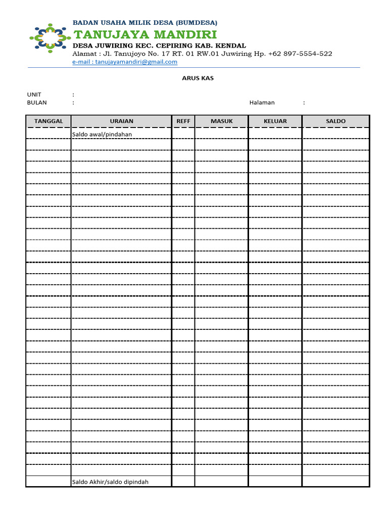Form Arus Kas | PDF