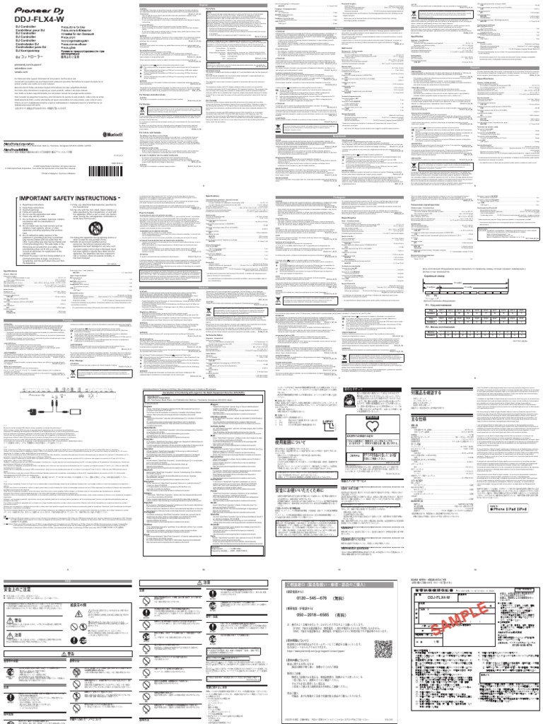 DDJ-FLX4-W_addendum_Precautions_EN_FR_DE_IT_NL_ES_PT_RU_JA | PDF