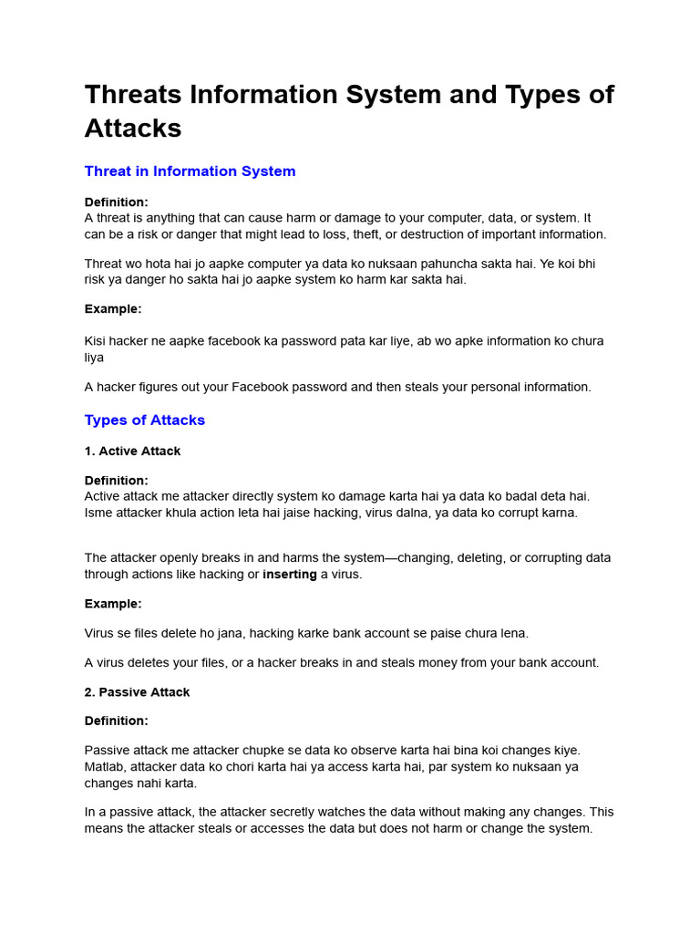 Types of Cyber Attacks Explained | PDF
