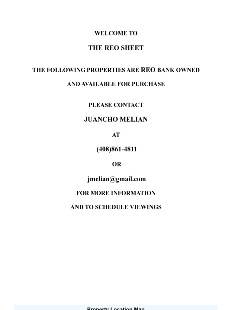 The REO Sheet | PDF | Room | Kitchen