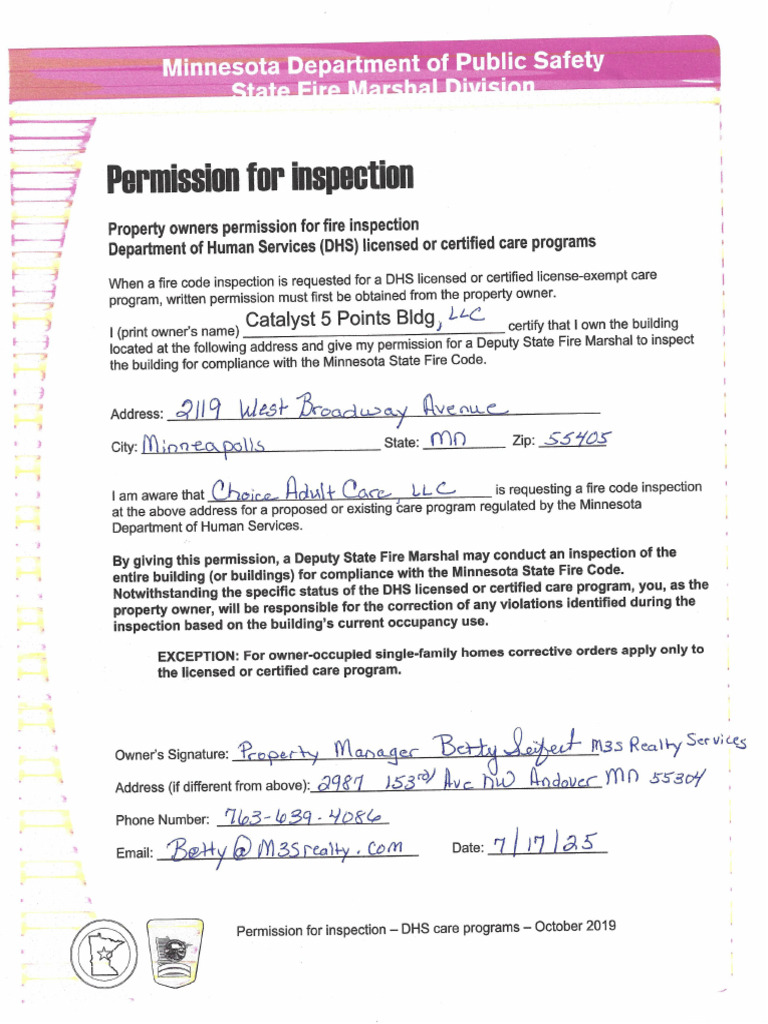 Fire Inspection Permission For 5 Points | PDF