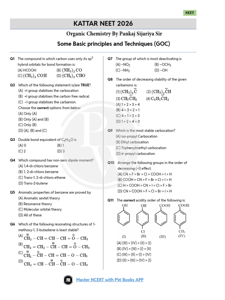 (GOC) _ Kattar NEET 2026 __ Organic Chemistry by Pankaj Sijariya Sir ...