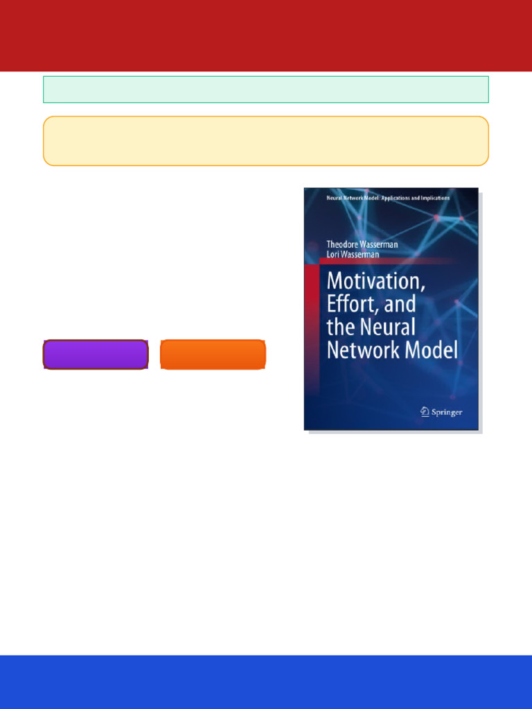 Motivation Effort and the Neural Network Model Theodore Wasserman ebook ready to read | PDF ...